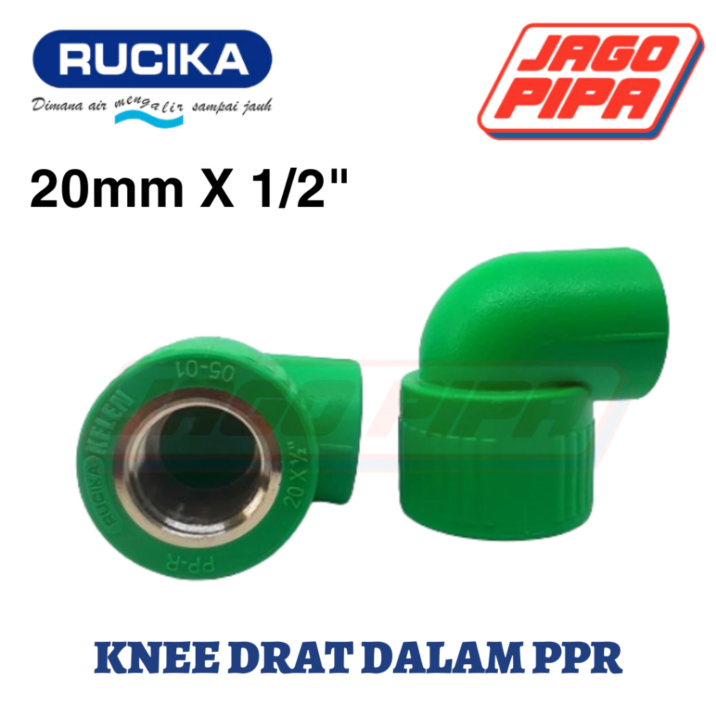 Jual Rucika PPR Knee Drat Dalam 20 x 1/2 Inch Female Threaded 90 Elbow Rucika Kelen Green Tigris ...