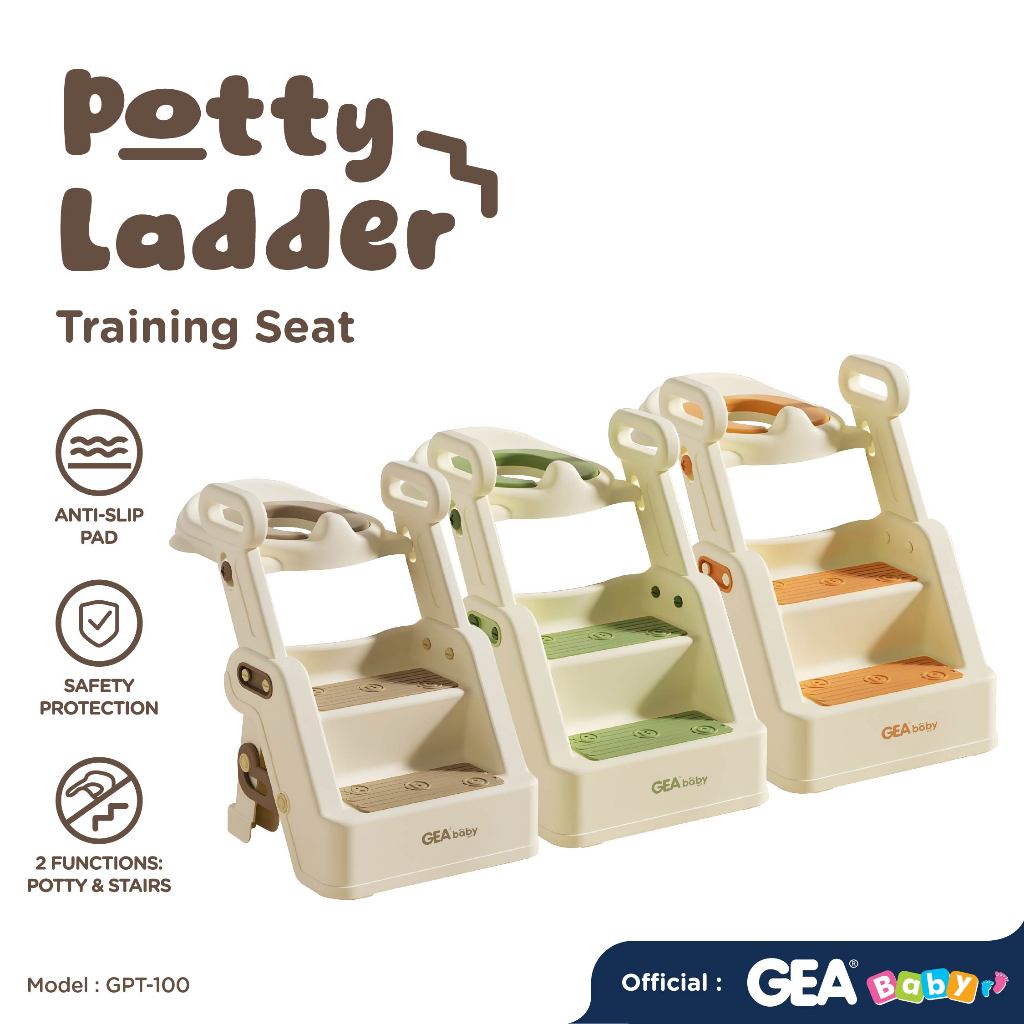 Jual GEA Baby Potty Stair (GPT-100) Foldable Potty Training Ladder ...