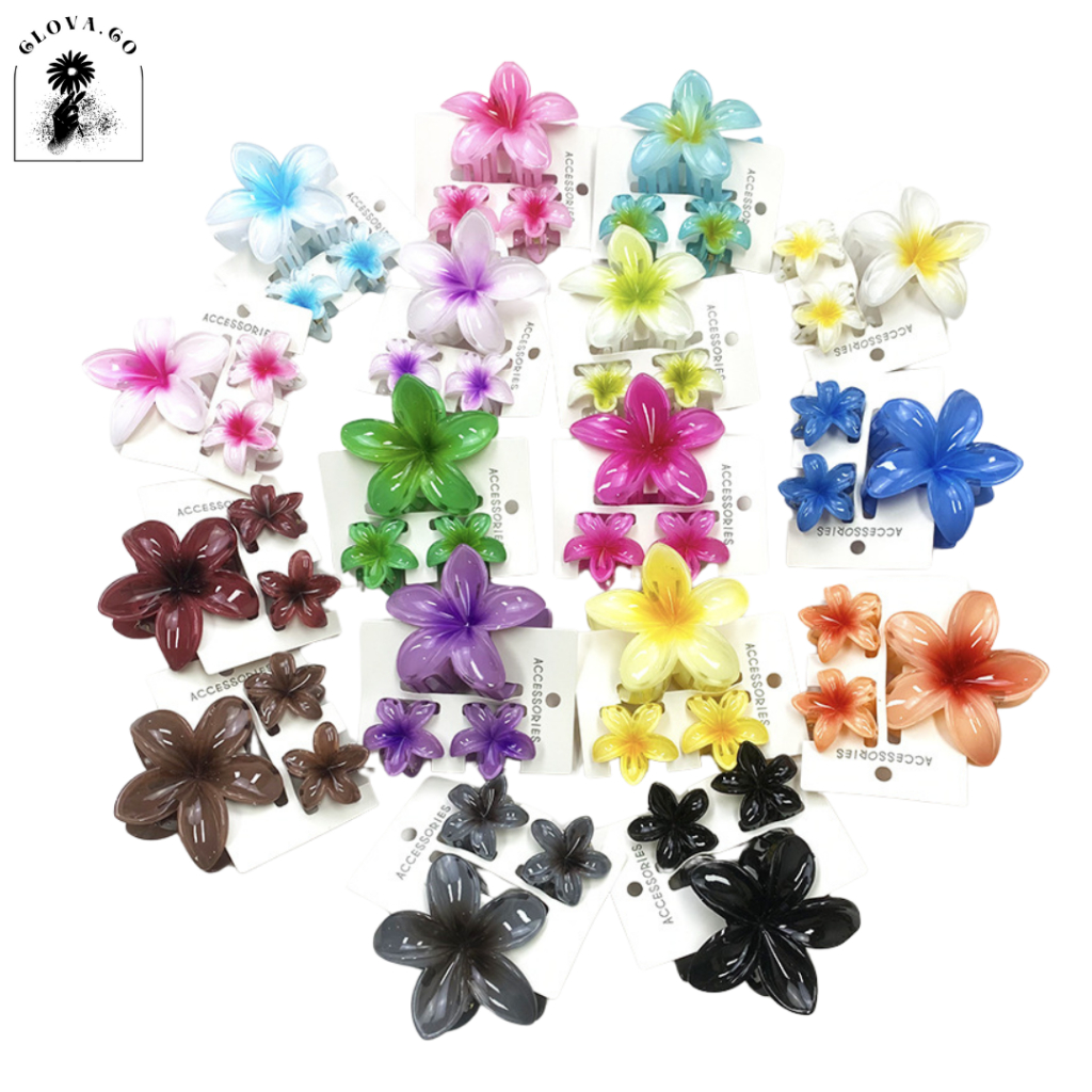 Jual CLOVA JR586 Jepit Rambut Mini Set Premium Motif Bunga Kamboja ...