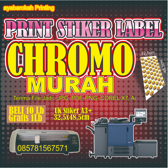 Jual CETAK STIKER LABEL CHROMO KIS CUT | Shopee Indonesia