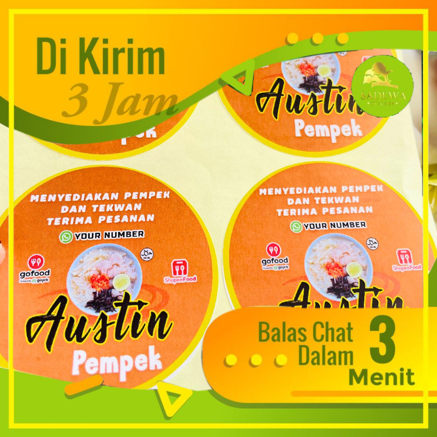 Jual 2-4 Stiker Sadewa Murah Cetal Sticker Makanan Khas Palembang Label ...