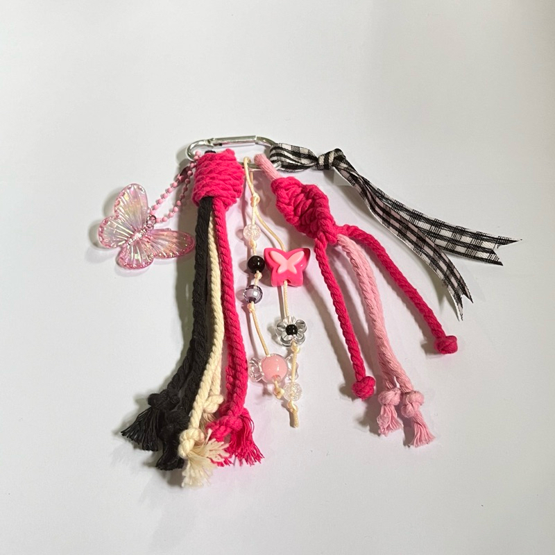 Jual (READY STOK) BAG CHARM MACRAME Gantungan Kunci Tas Warna Warni ...