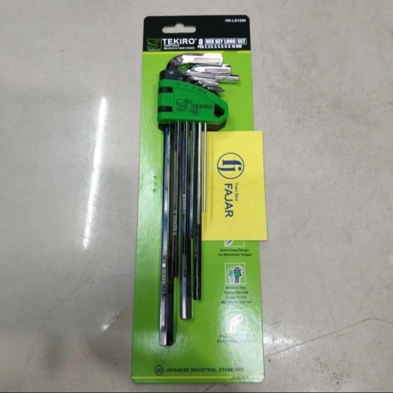 Jual Kunci L TEKIRO Long panjang set 8 pcs Hex Hexagonal Key Ballpoint ...