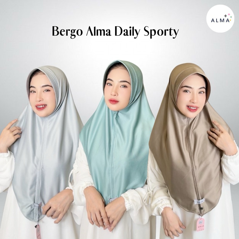 Jual TERMURAH !!! Alma Bergo Daily Sporty Hijab // Bergo Hamidah M ...