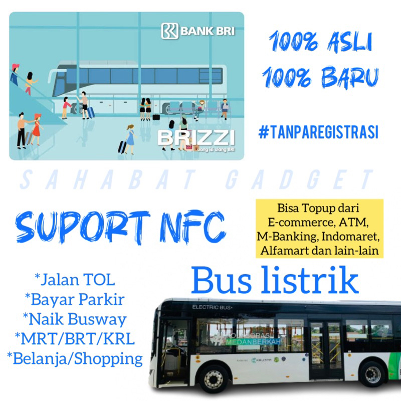 Jual Kartu Brizzi (NFC) Bank BRI untuk pembayaran Bus BRT, MRT, Tol dan ...