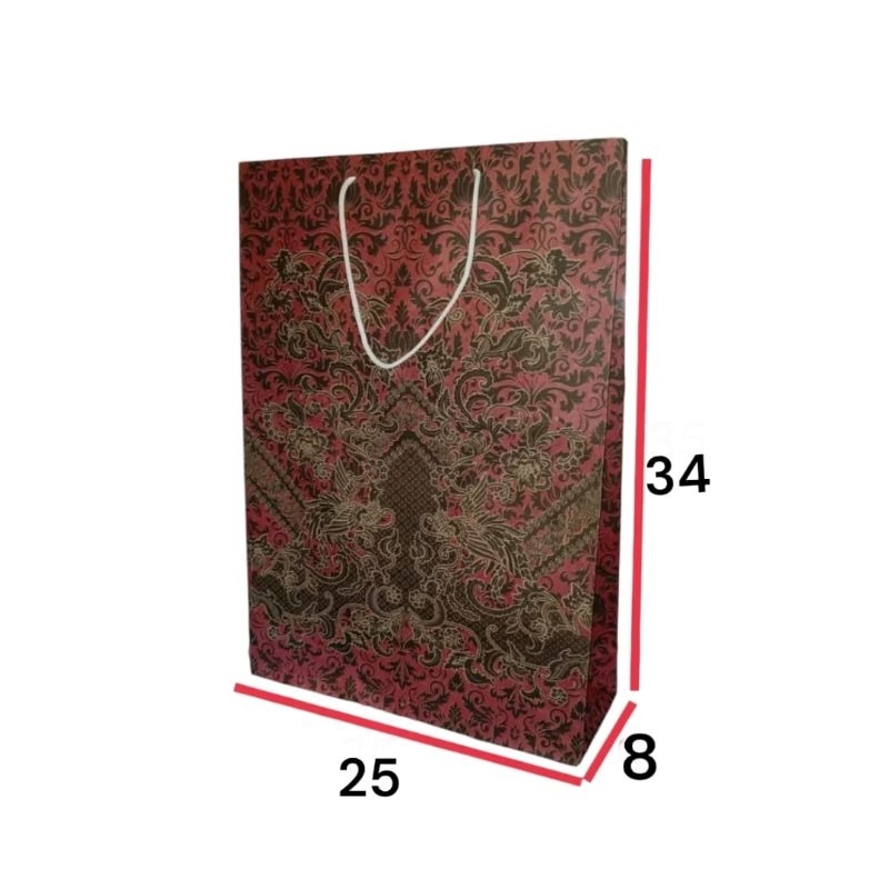 Jual paper bag batik folio ukuran 25x34x8 isi 12pcs | Shopee Indonesia