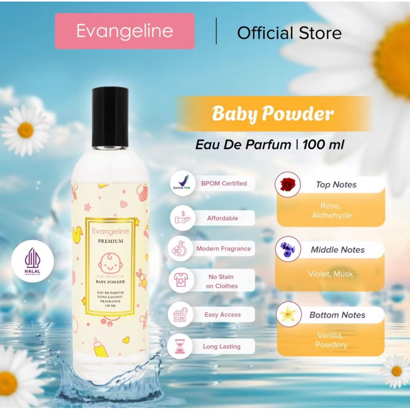 Jual EVANGELINE PREMIUM EDP BABY POWDER 100ML - PARFUM WANITA ...