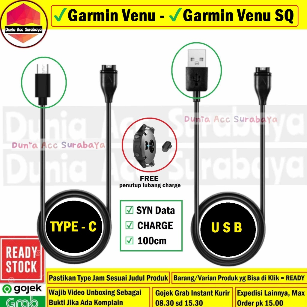 Jual Kabel Charge Cable Garmin Venu / Garmin Venu SQ Isi Daya dan Sync ...
