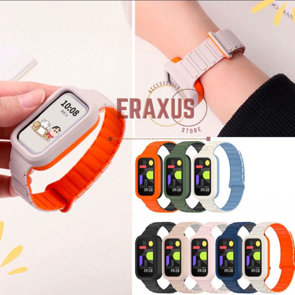 Jual Eraxus Strap Magnetic Loop Xiaomi Smart Band 9 Active Tali Redmi Band 3 2in1 Strap Case ...