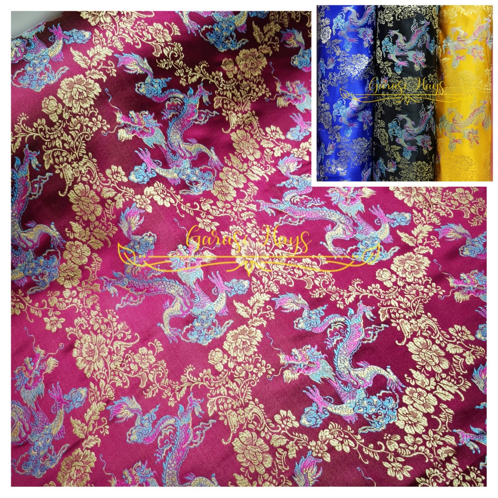 Jual Kain Cheongsam Cheong Sam Jibao China Gold Kuning - NEW Naga Liong ...
