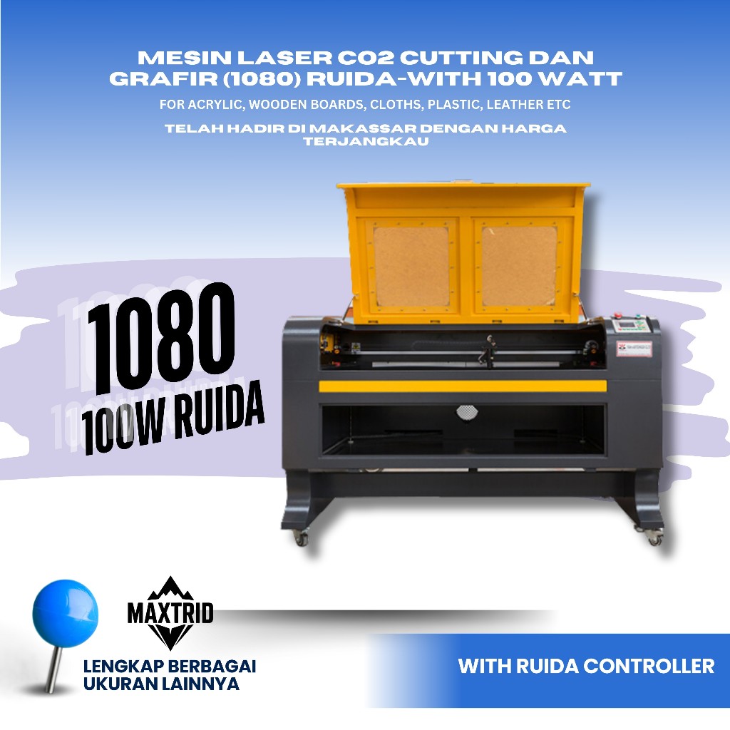 Jual Mesin Laser CO2 Grafir dan Cutting CNC MAX 1080-RD (100/150 Watt ...