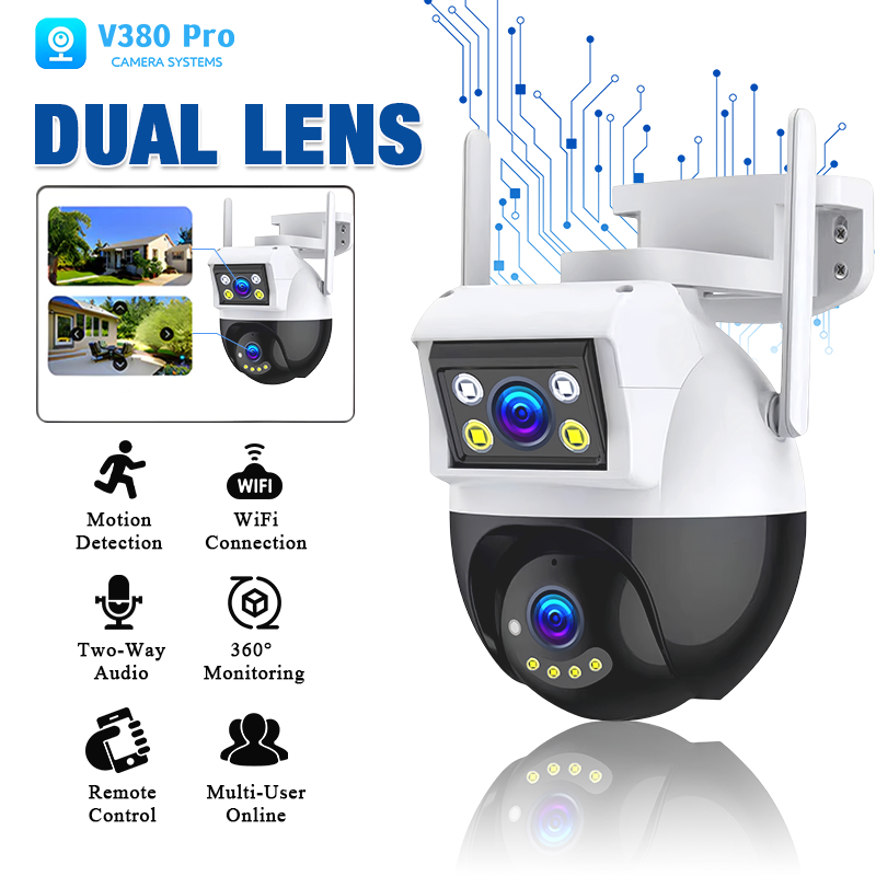 Jual V380 Pro CCTV 8MP Dual Lens Outdoor CCTV PTZ Kontrol Waterproof ...