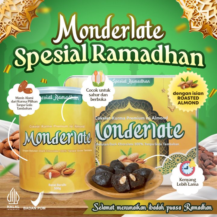Jual Monderlate Spesial Ramadhan - Cokelat Kurma Isi Almond dengan 100% ...