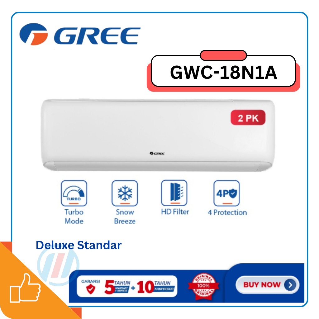 Jual GREE AC DELUXE STANDARD N1A Series GWC-18N1A - 2 PK - Kompresor ...