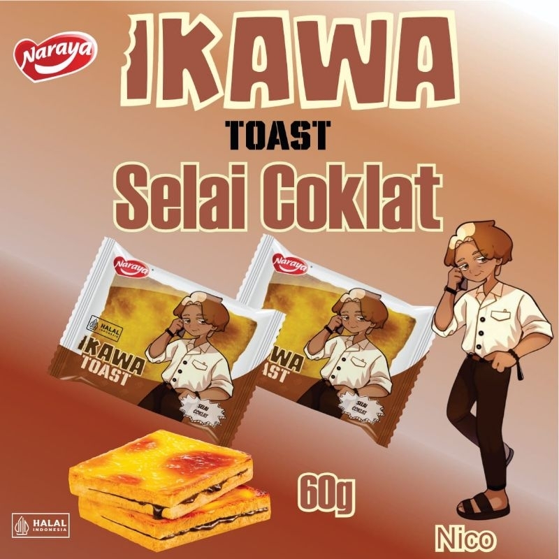Jual Naraya Ikawa Toast Roti isi Coklat Vanila Cheese Srikaya Pandan ...
