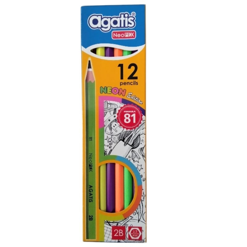Jual Pensil Agatis Neon Edition (Isi 12) | Shopee Indonesia