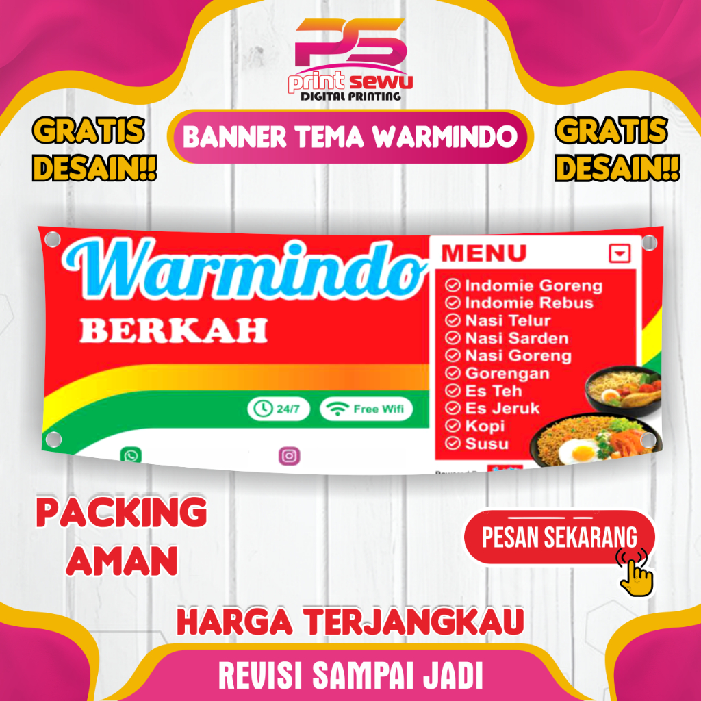 Jual CETAK BANNER/SPANDUK TEMA WARUNG WARMINDO | BANNER CUSTOM | BISA ...