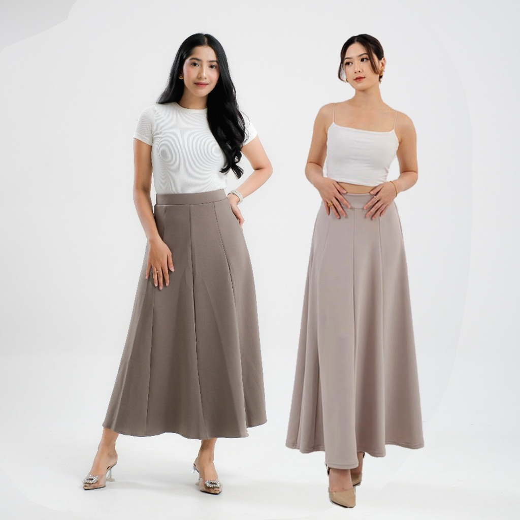 Jual Rok Maxi Wanita Scuba Premium – Korean Style, Anti Kusut & Adem ...