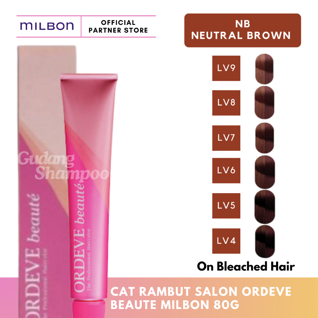 Jual JAPAN HAIR COLOR TUTUP UBAN b5-NB NEUTRAL BROWN Level 5 MILBON ORDEVE BEAUTE 80g | Shopee ...