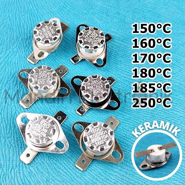 Jual Termostat Keramik Thermostat 150 160 170 180 185 250 C 250V 10A Bimetal Sensor Suhu 250 ...