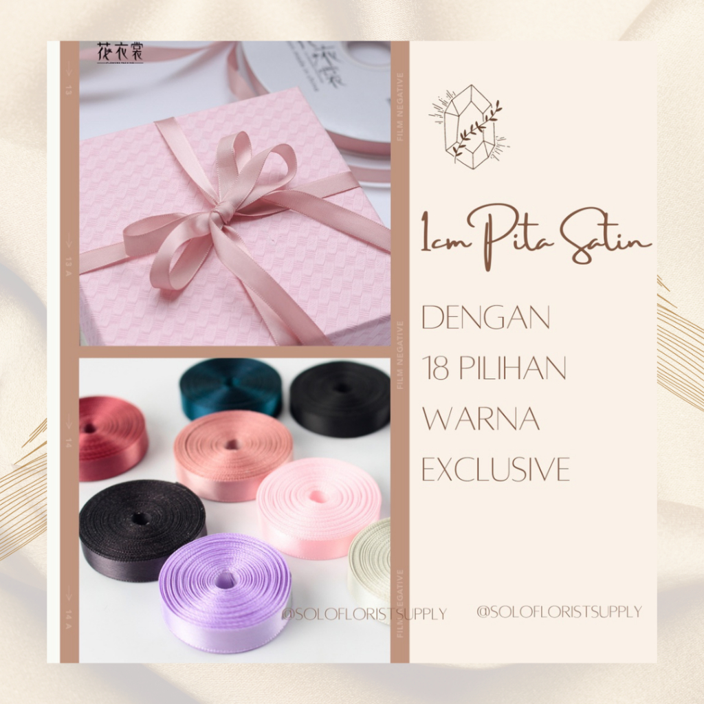 Jual [TERMURAH] 1CM PITA SATIN IMPORT KECIL PREMIUM (ECER PER METER ...