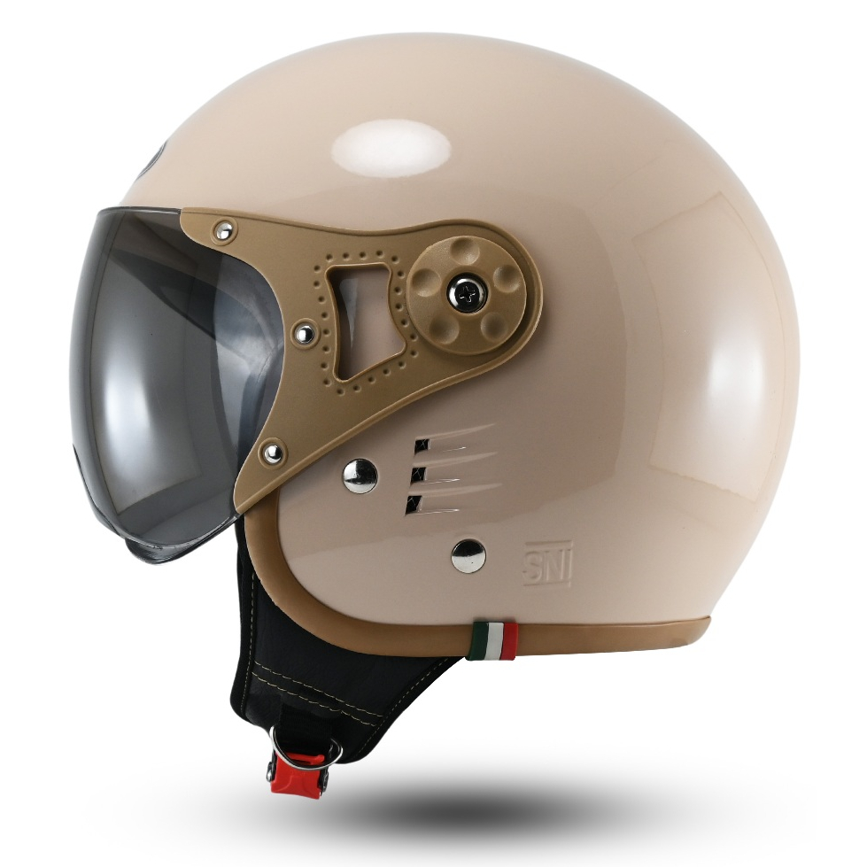 Jual Helm Retro Pilot Italy Helem Rsix Wanita Cepol SNI Hijab Friendly ...