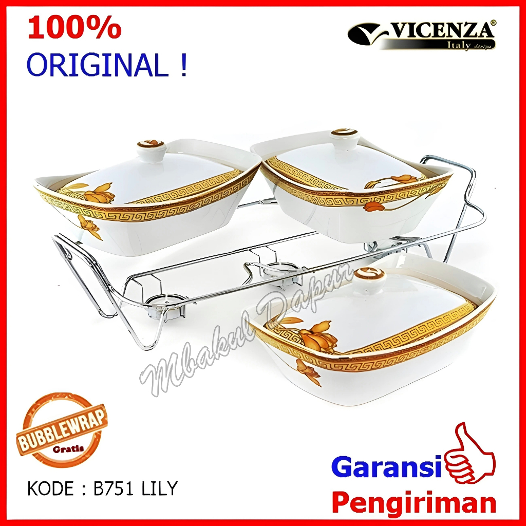 Jual Wadah Saji Set 3 Mangkok Plus Tutup dan Rak Prasmanan Penghangat ...