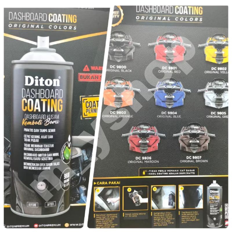 Jual diton premium dashboard coating hitam 9800 dashbor dasbor kuning ...