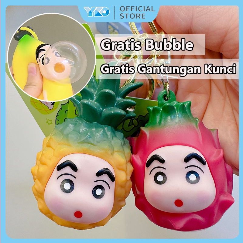 Jual YKO Crayon Shinchan Seri Bubble Keychain Buah Gantungan Kunci Kaca ...