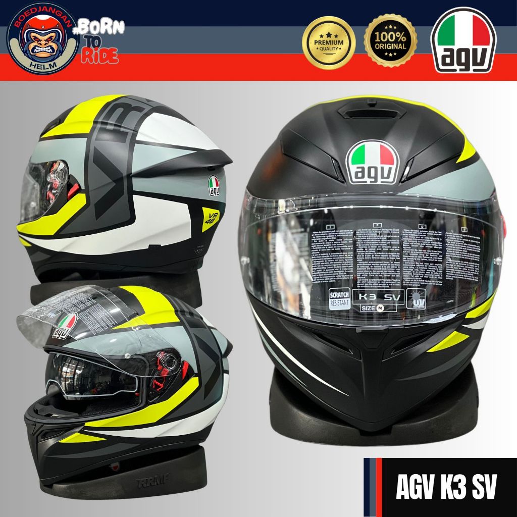 Jual HELM AGV K3SV SPIN 46 - AGV K3-SV FULL FACE - AGV K3 ORIGINAL AGV ...