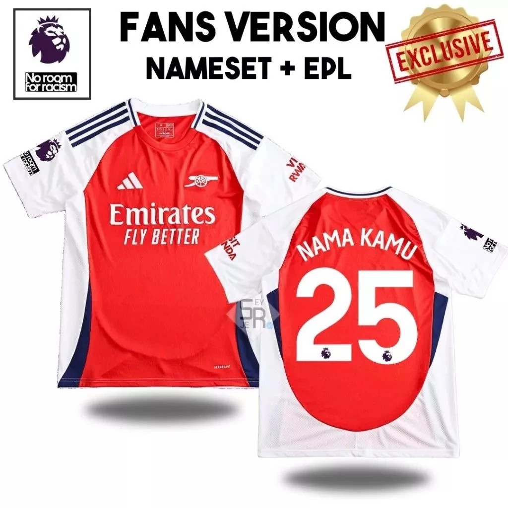 Jual Jersey Arsenal 2024 2025 Home Baju Sepak Bola Merah Grade Ori High ...