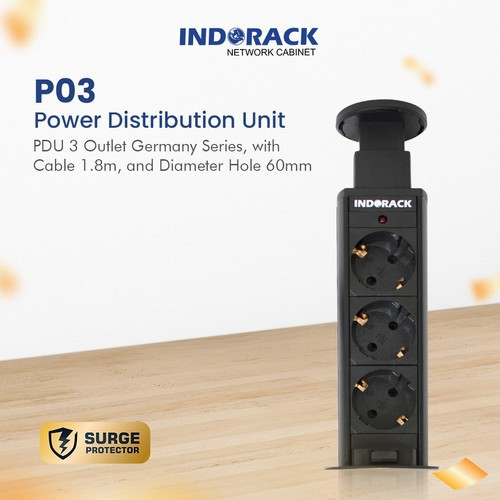 Jual Indorack P03 Stop Kontak Tanam Meja 3 Lubang Power Socket 3 Outlet ...