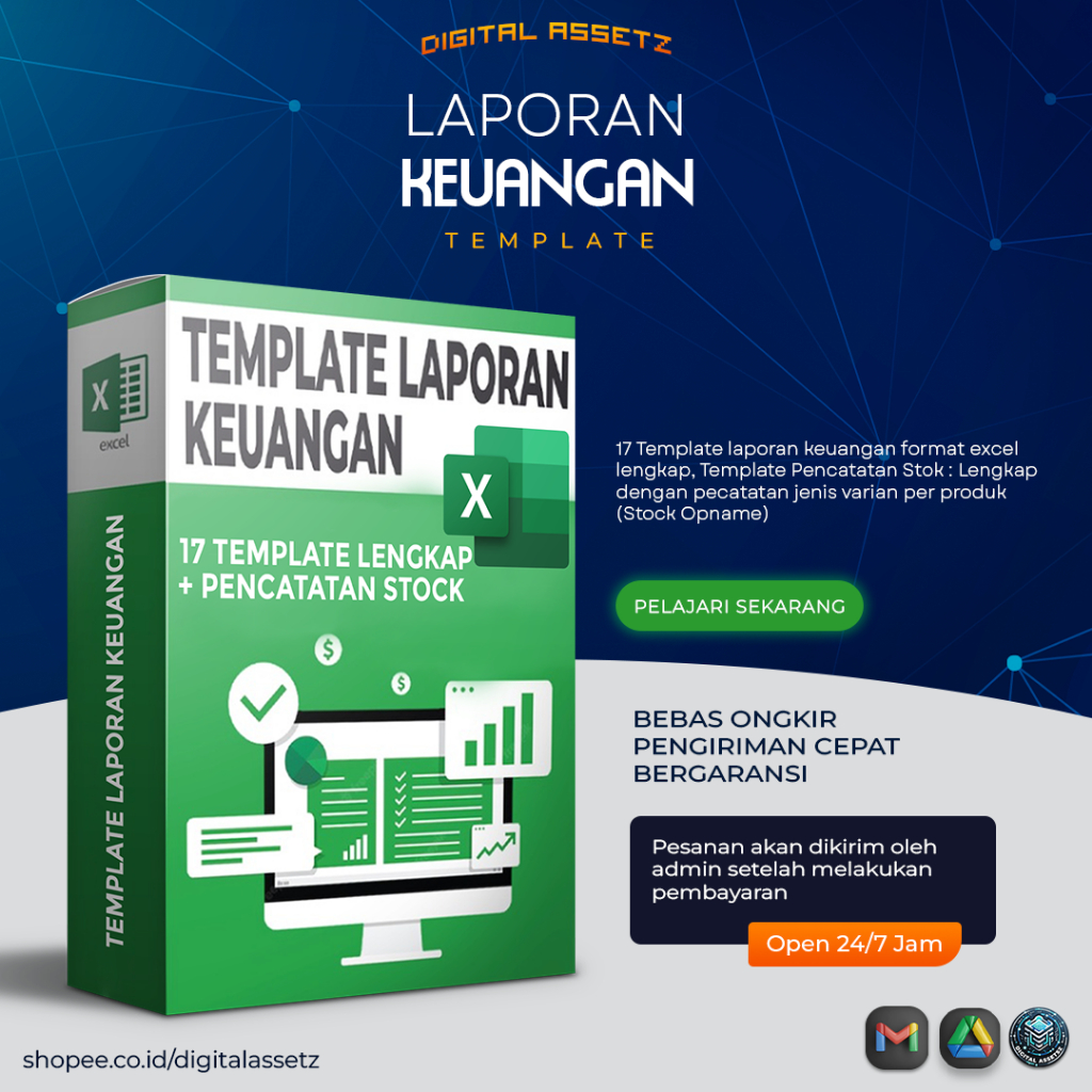 Jual [T35] 17+ Template Keuangan Usaha Lengkap Format Excel - BONUS Tools Pencatatan Stok Produk ...
