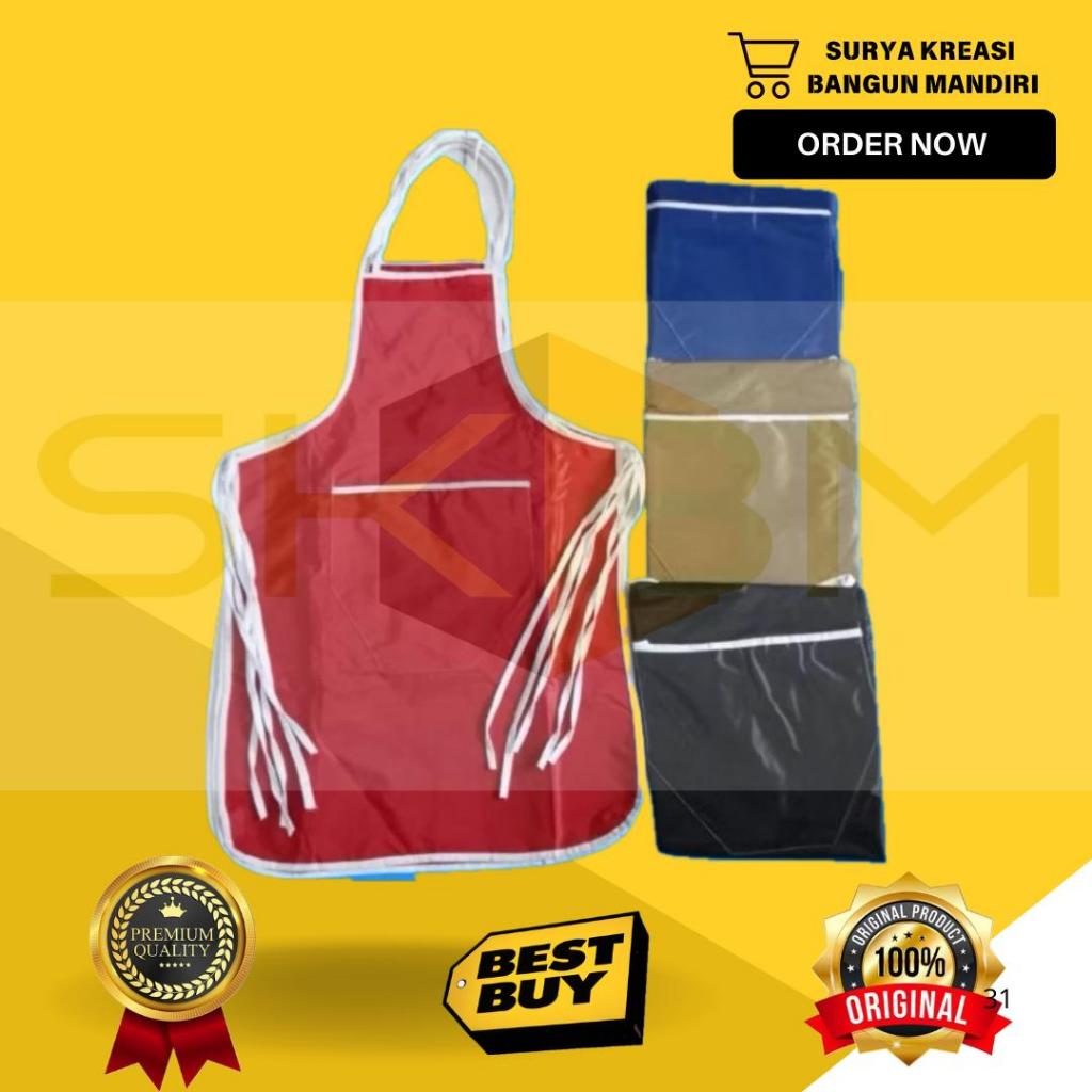 Jual SKBM - APRON POLOS WARNA - CELEMEK DAPUR | Shopee Indonesia