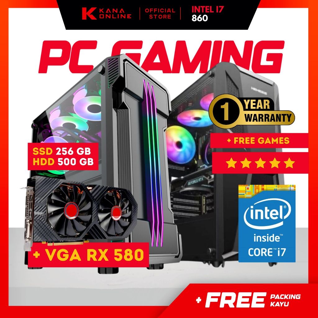 Jual PC Gaming Intel Core I7 FEAT VGA RX 580 4GB FEAT SSD 256GB Gaming ...