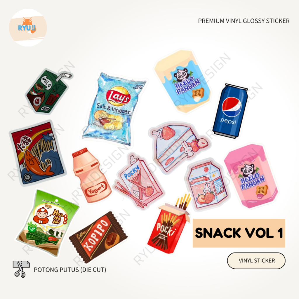 Jual Stiker Sticker Jajan Lucu Aesthetic Alfamart Indomart Snack Vol 1 ...