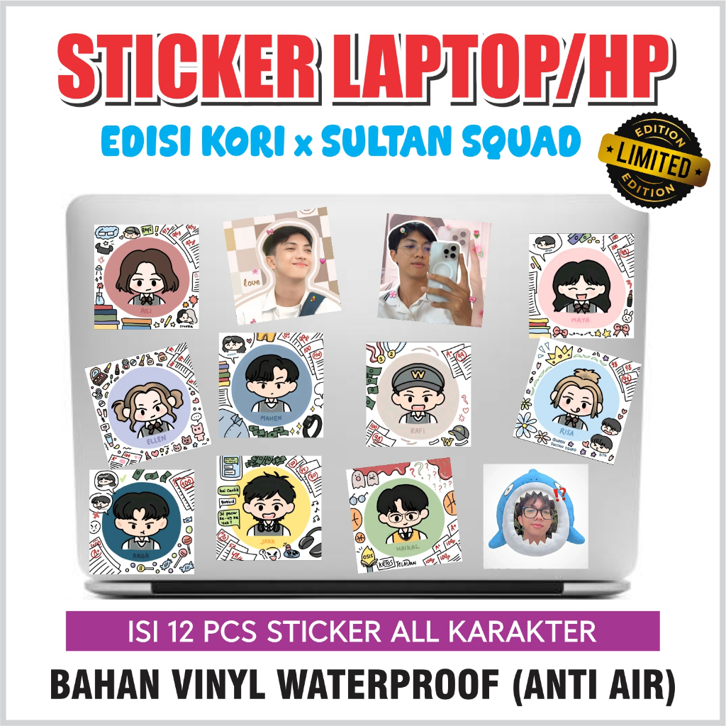 Jual Sticker Laptop Edisi Kartun Sultan Squad Saputra Kori bahan Vinyl ...