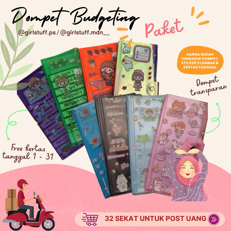 Jual Dompet Budgeting Paket Dompet Transparan free sticker dan kertas ...