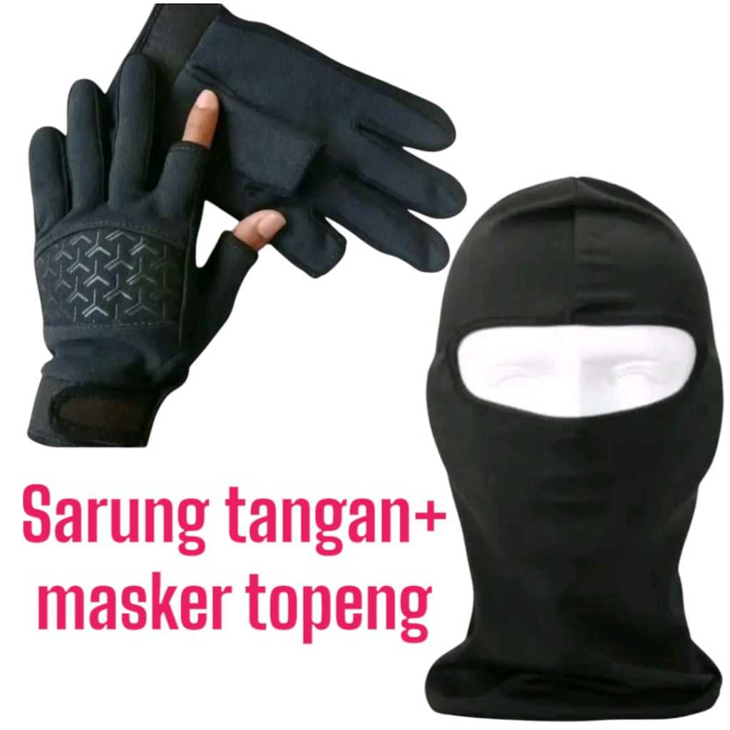 Jual Paket Motoran Masker Ninja dan Sarung Tangan Motor Pria Dewasa ...