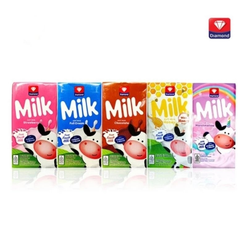 Jual Diamond UHT Fresh Milk | UHT Milk Diamond 125ml | Susu Diamond UHT ...