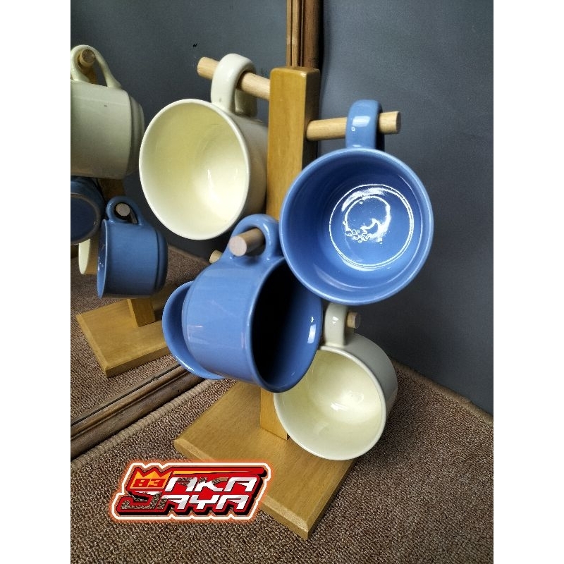 Jual Rak cangkir dari kayu untuk 6slot, gantungan Rak gelas | Shopee ...