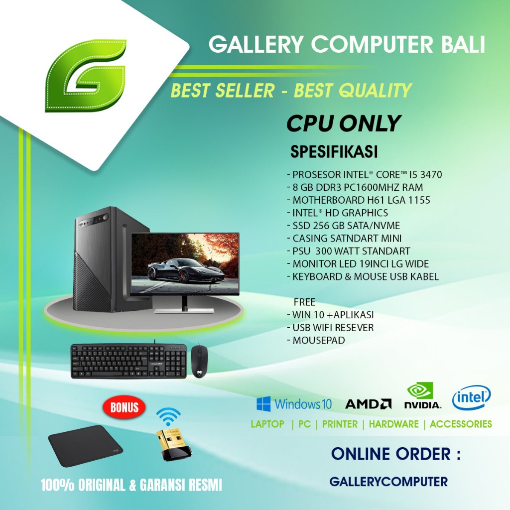 Jual ( cpu & monitor ) komputer pc rakitan intel core i5 gen3 paket monitor | Shopee Indonesia