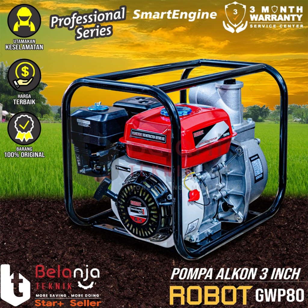 Jual Robot Mesin Pompa Air Irigasi Sawah GWP 80 Pompa Alkon 3 Inch GWP80 3" | Shopee Indonesia
