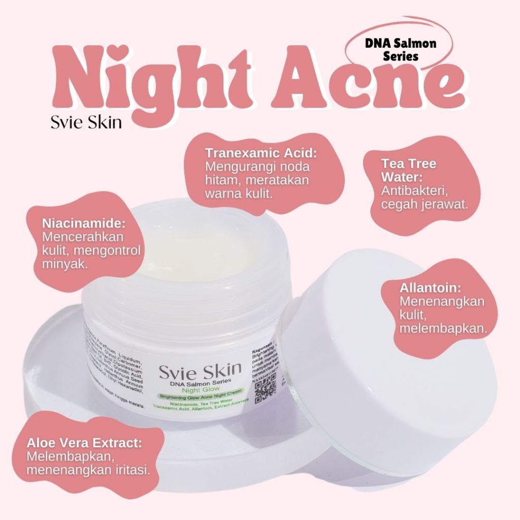 Jual SVIESKIN OFFICIAL || BRIGHTENING GLOW ACNE NIGHT CREAM | Shopee ...