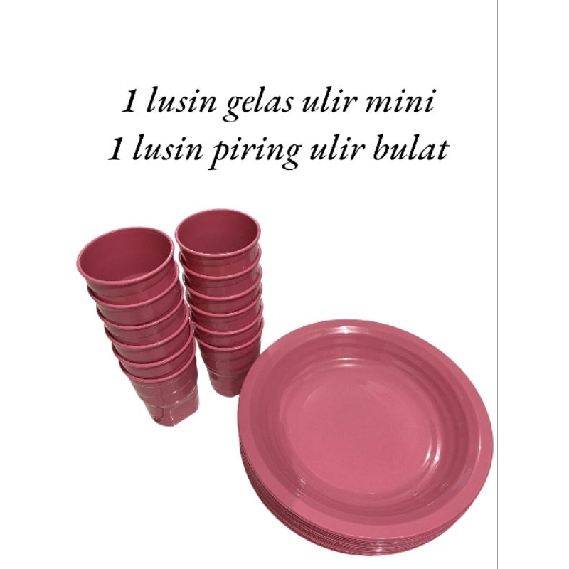 Jual 2lusin GELAS ULIR MINI CANTIK PIRING ULIR BULAT TEBAL | Shopee ...