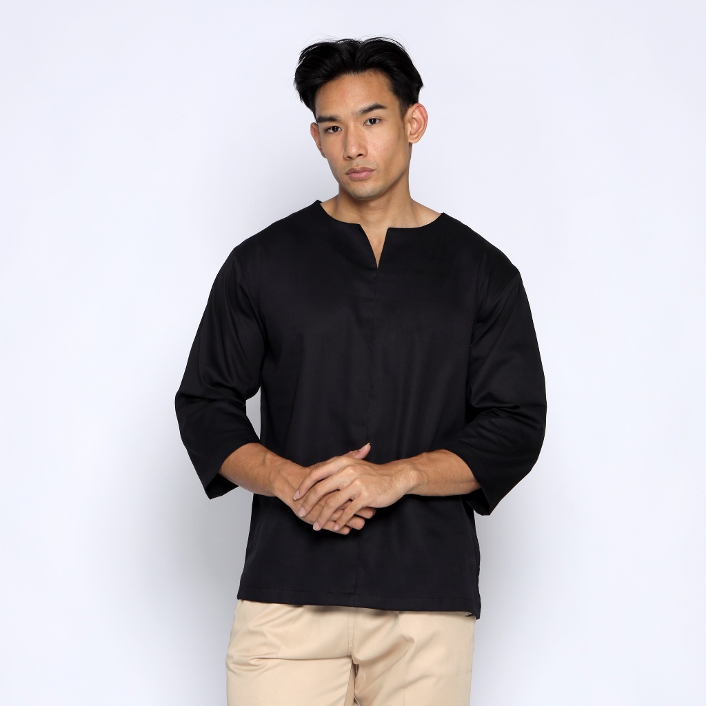 Jual Casella Baju Koko Pria Lengan Panjang 7/8 Casual Basic Polos ...