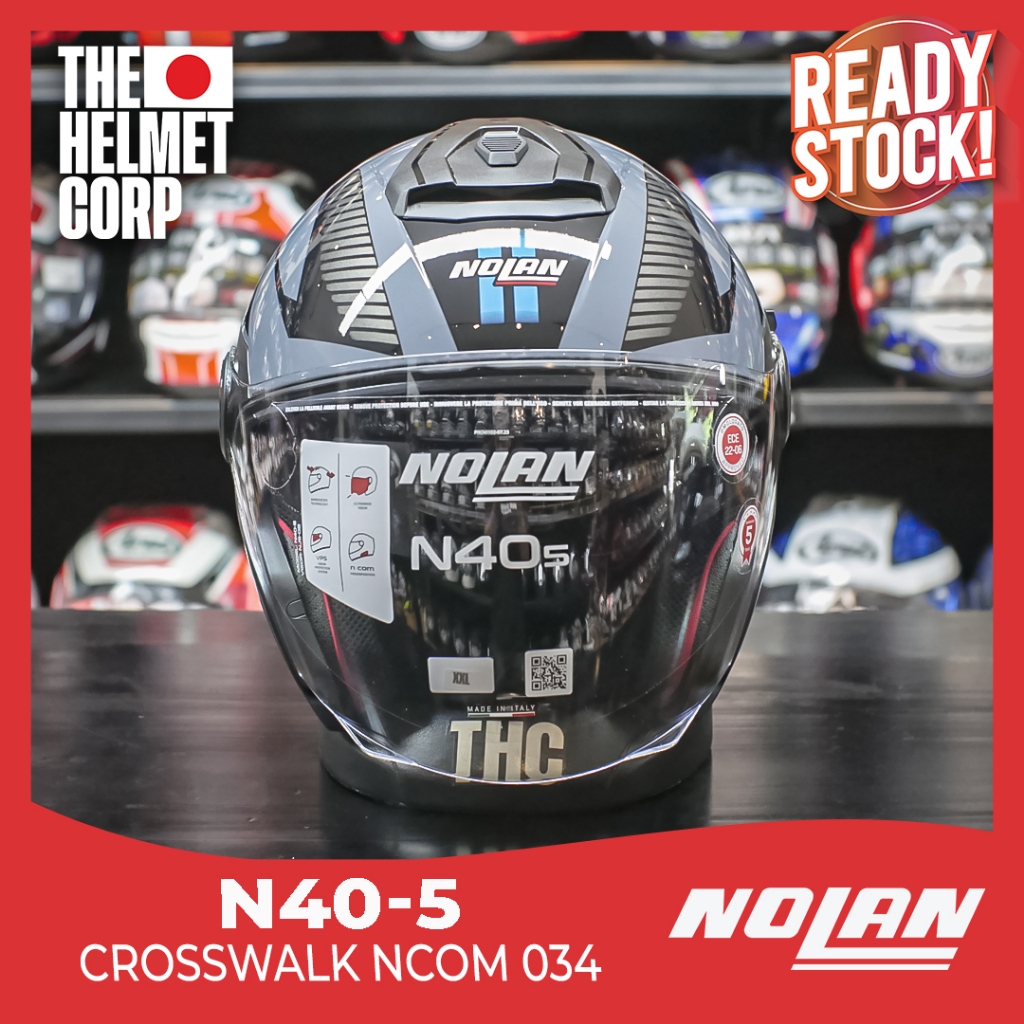 Jual HELM NOLAN N40-5 CROSSWALK 034 NCOM DOUBLE VISOR HELM HALF FACE ...