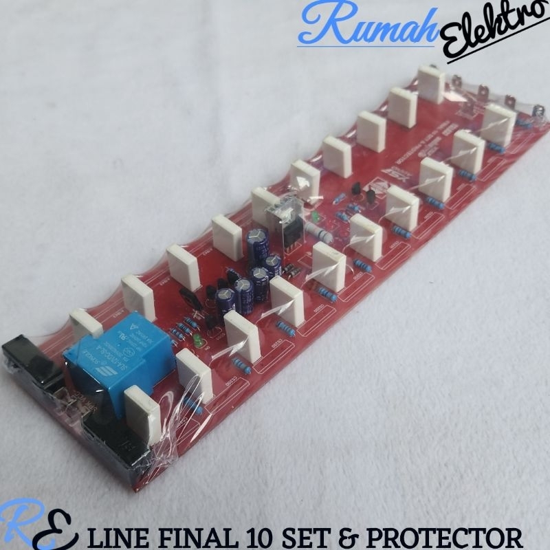 Jual PCB LINE FINAL 10 SET TRANSISTOR FINAL PLUS SPEAKER PROTEKTOR DAN ...