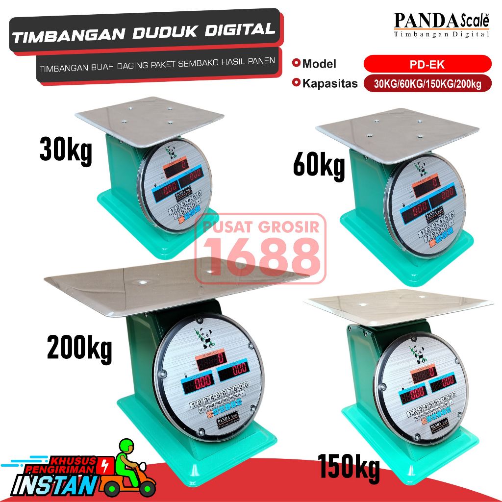 Jual Timbangan Duduk Digital Panda Scale 30kg 60kg 150kg 200kg Khusus Kurir Instan | Shopee ...