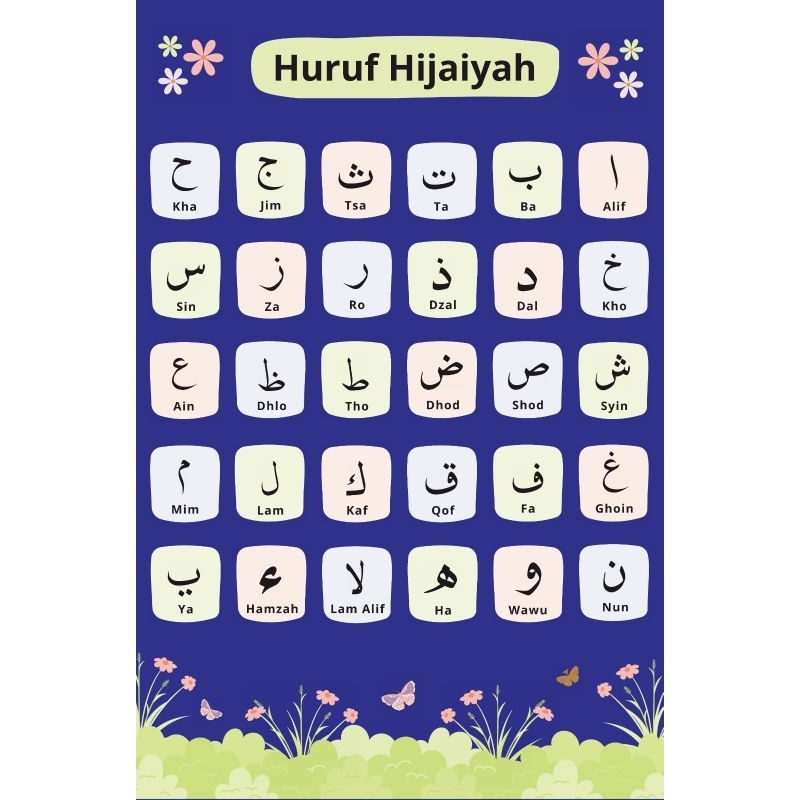 Jual Poster Huruf Hijaiyah | Poster Anak | Poster Belajar | Poster ...